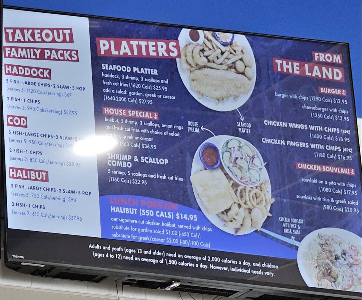 Menu at Halibut House Fish and Chips restaurant, Kitchener