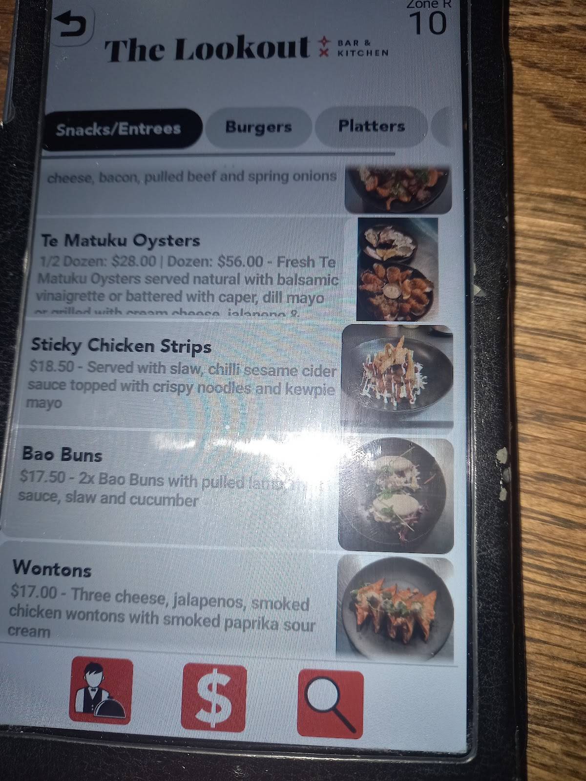 Menu at The Lookout Bar and Kitchen, Hamilton