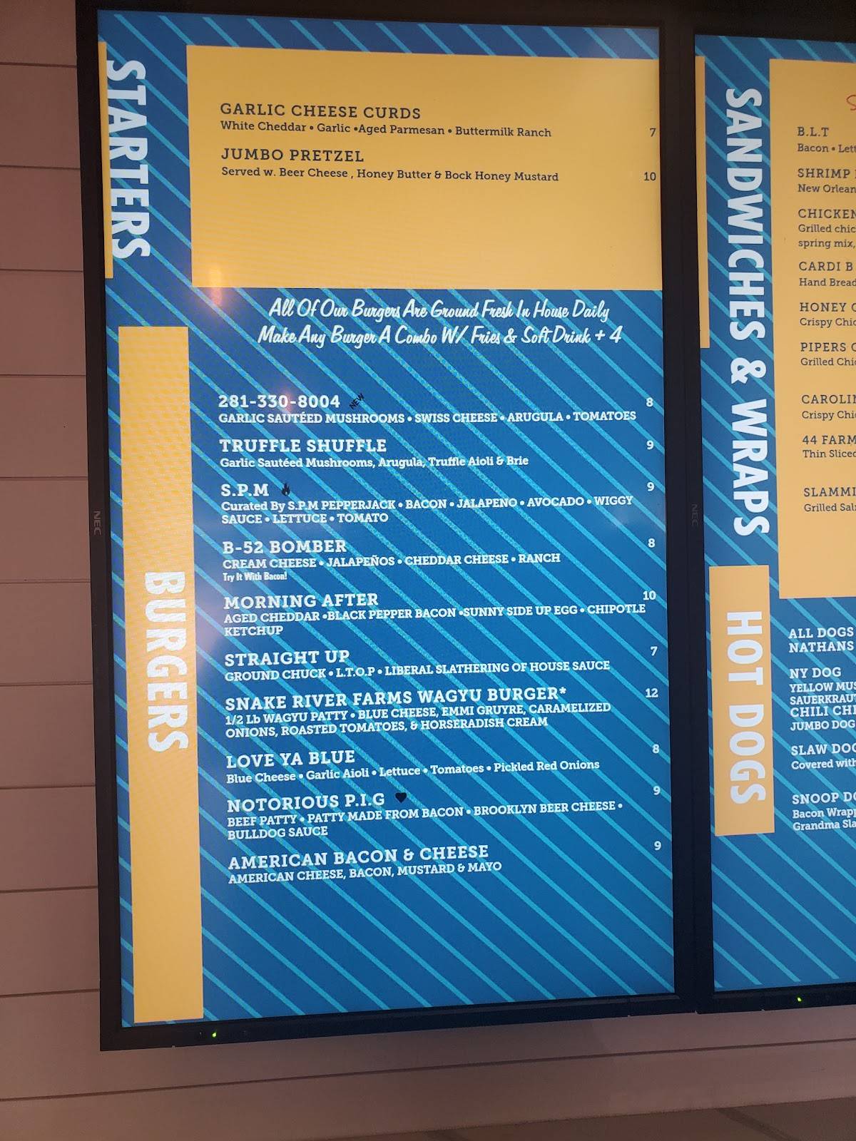 Menu at Hangar Kitchen restaurant, Houston
