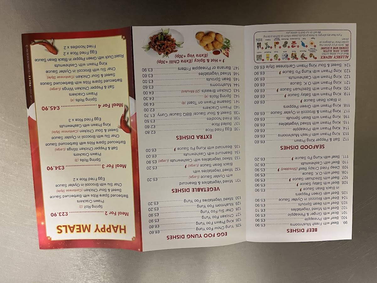 Menu at Happy Fish fast food, Wigan