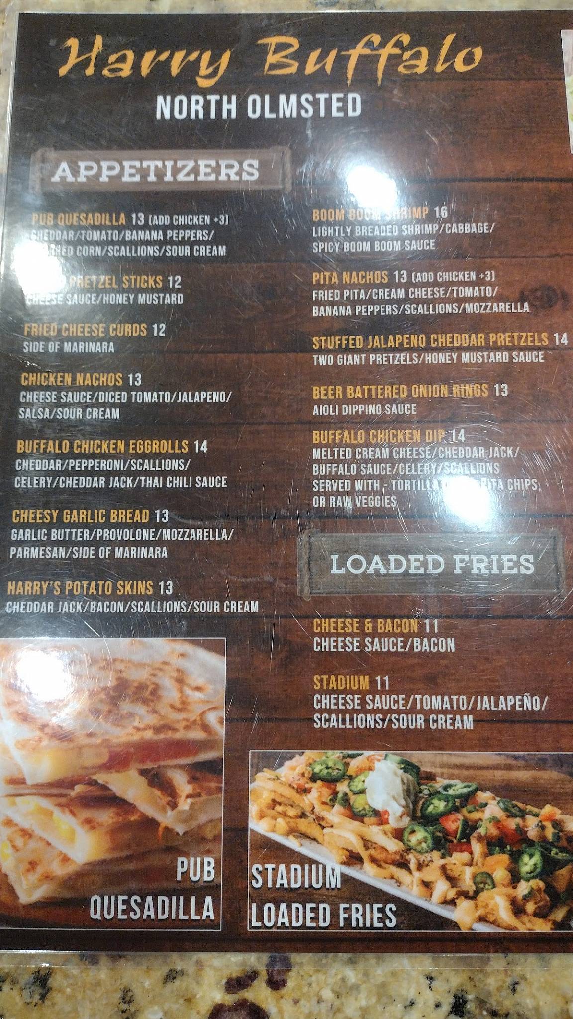 Menu at Harry Buffalo North Olmsted pub & bar, North Olmsted