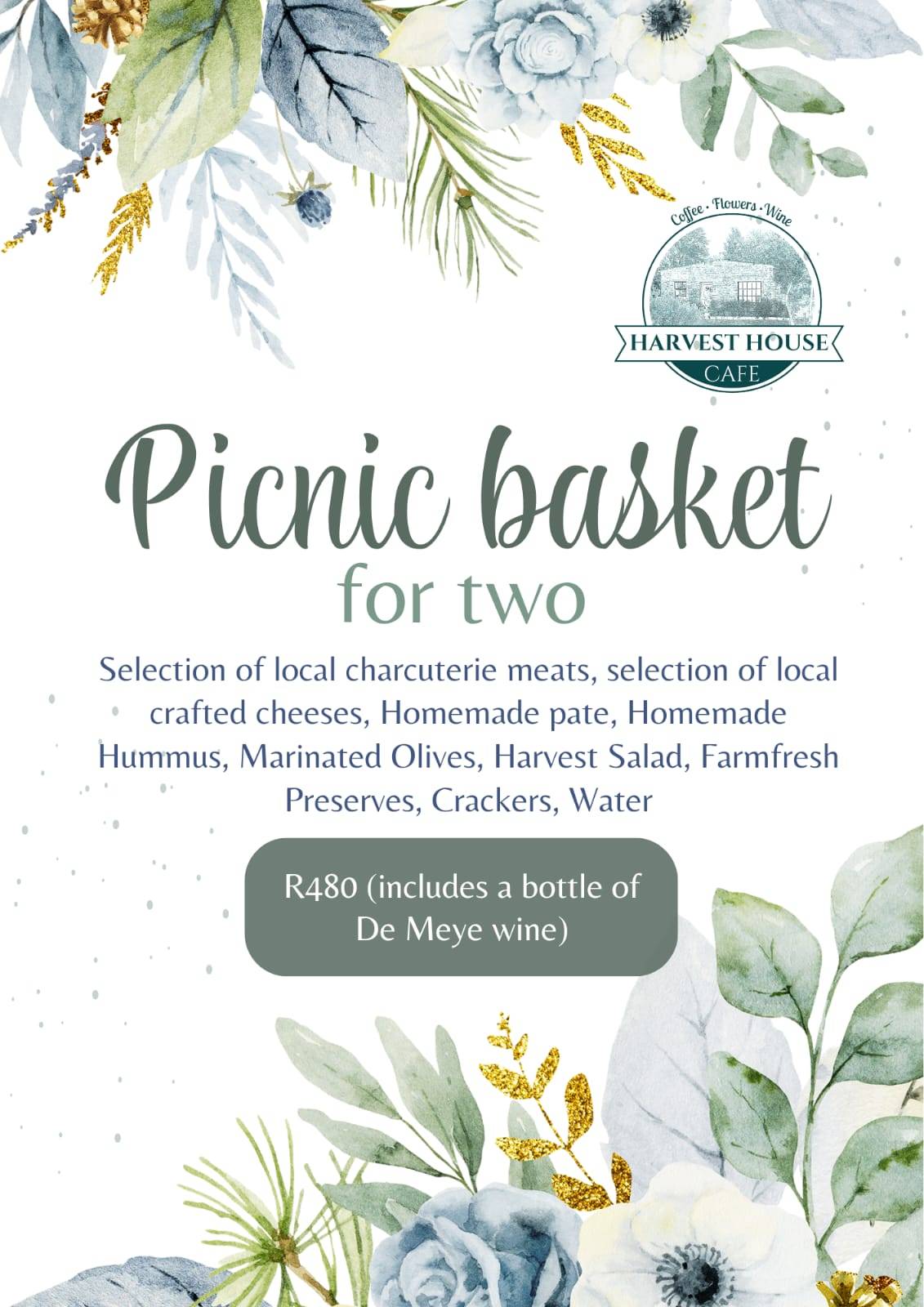 Menu at Harvest House Cafe, Cape Town