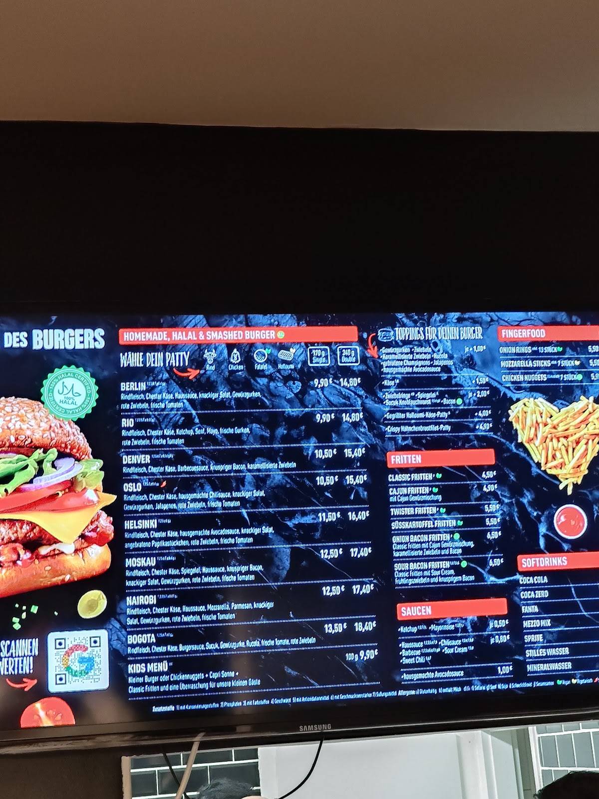 Speisekarte von Haus des Burgers restaurant, Wiesbaden