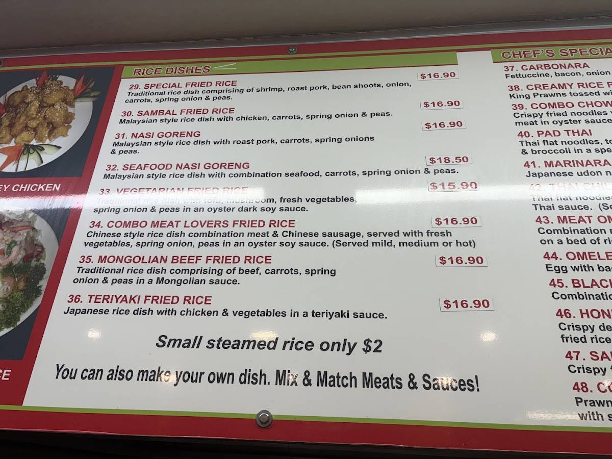 Menu at Healthy Noodle restaurant, Gympie