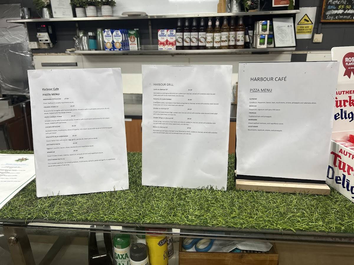 Menu at Hedland Harbour Cafe, Port Hedland