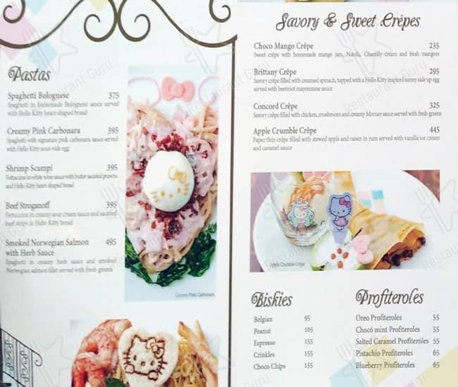 Menu at Hello Kitty Cafe, Taguig, Third Floor