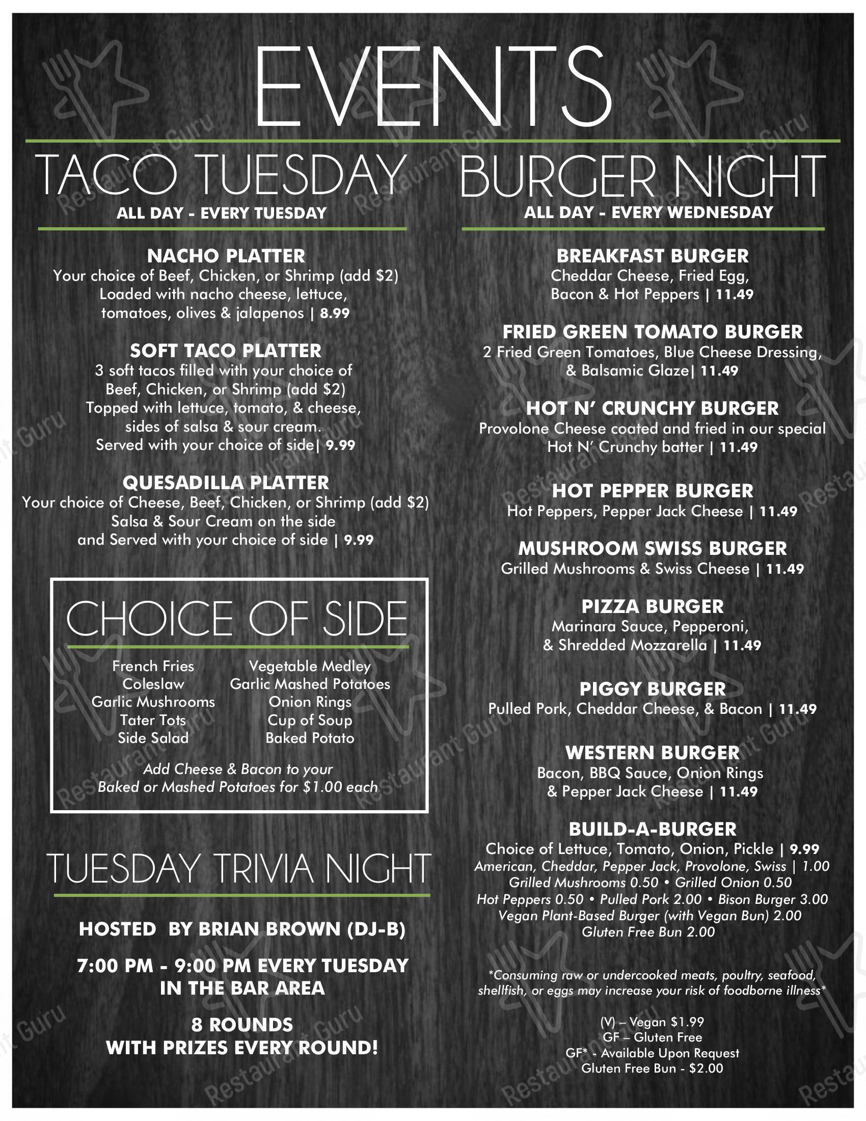 Menu at Vey's Pub & Grille, Hermitage, E State St