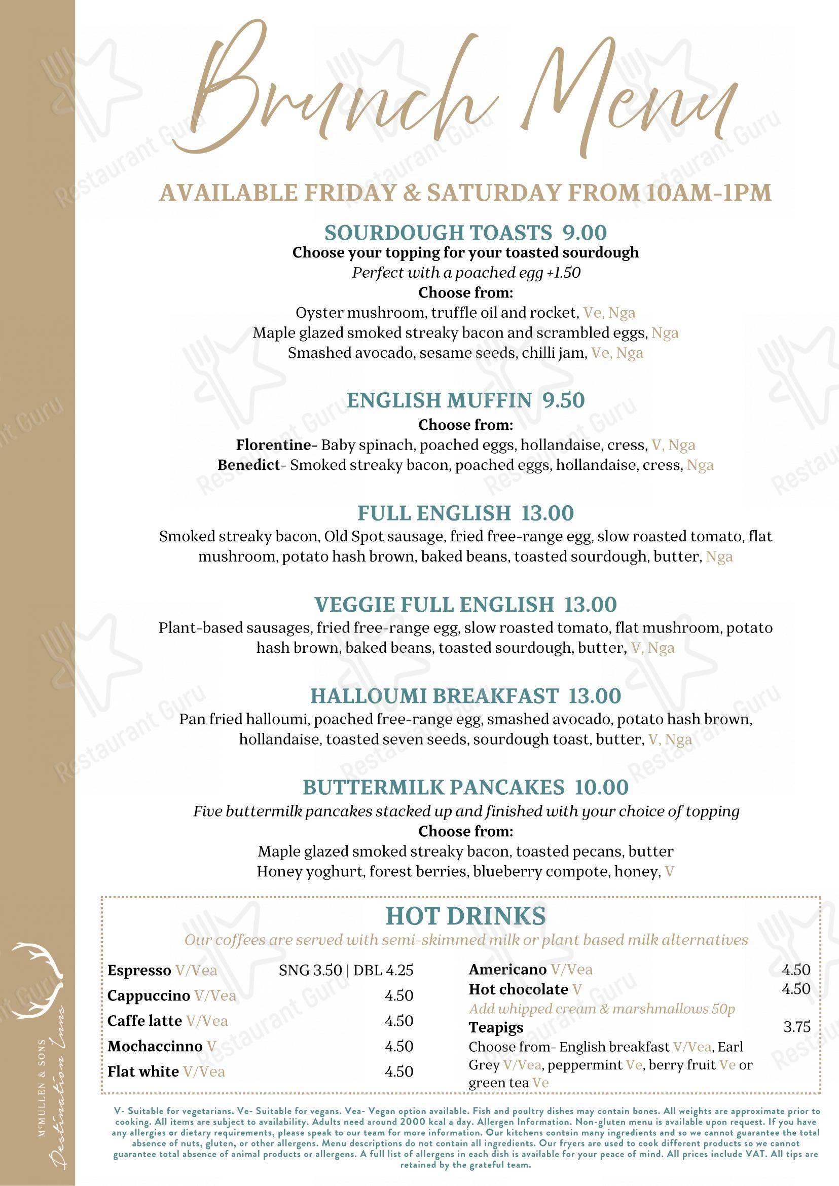 Menu at Heron on the Lake pub & bar, Fleet