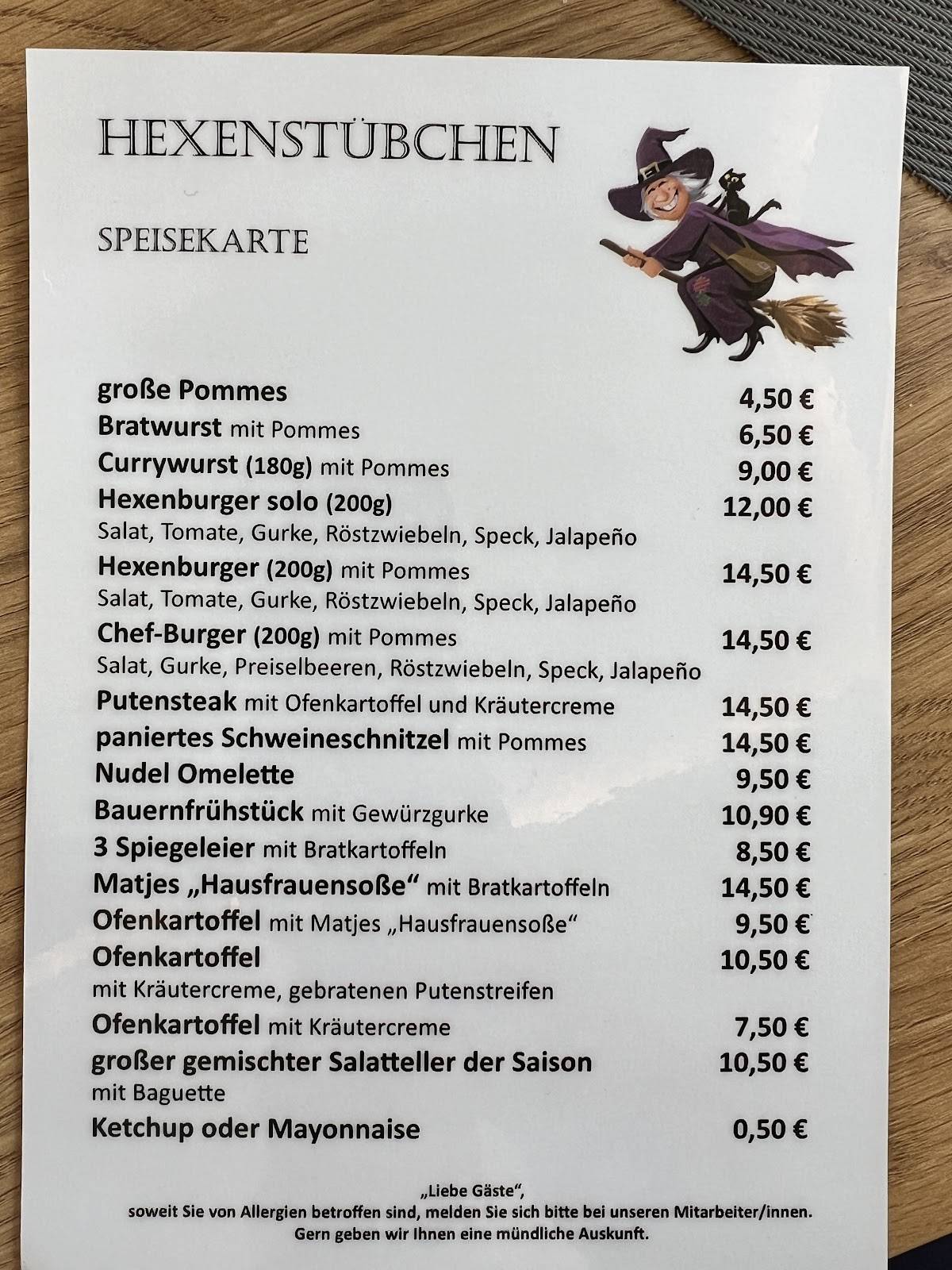 Speisekarte von Hexenstübchen restaurant, Handewitt