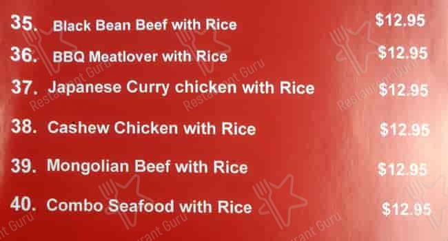 Menu at Master Noodle Bribie Island restaurant, Bongaree