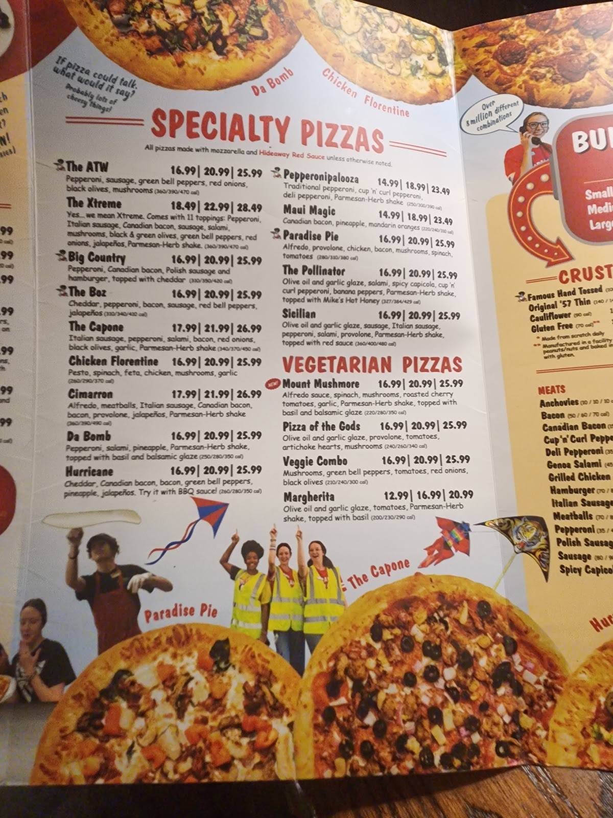 Menu at Hideaway Pizza pizzeria, Oklahoma City, W Memorial Rd
