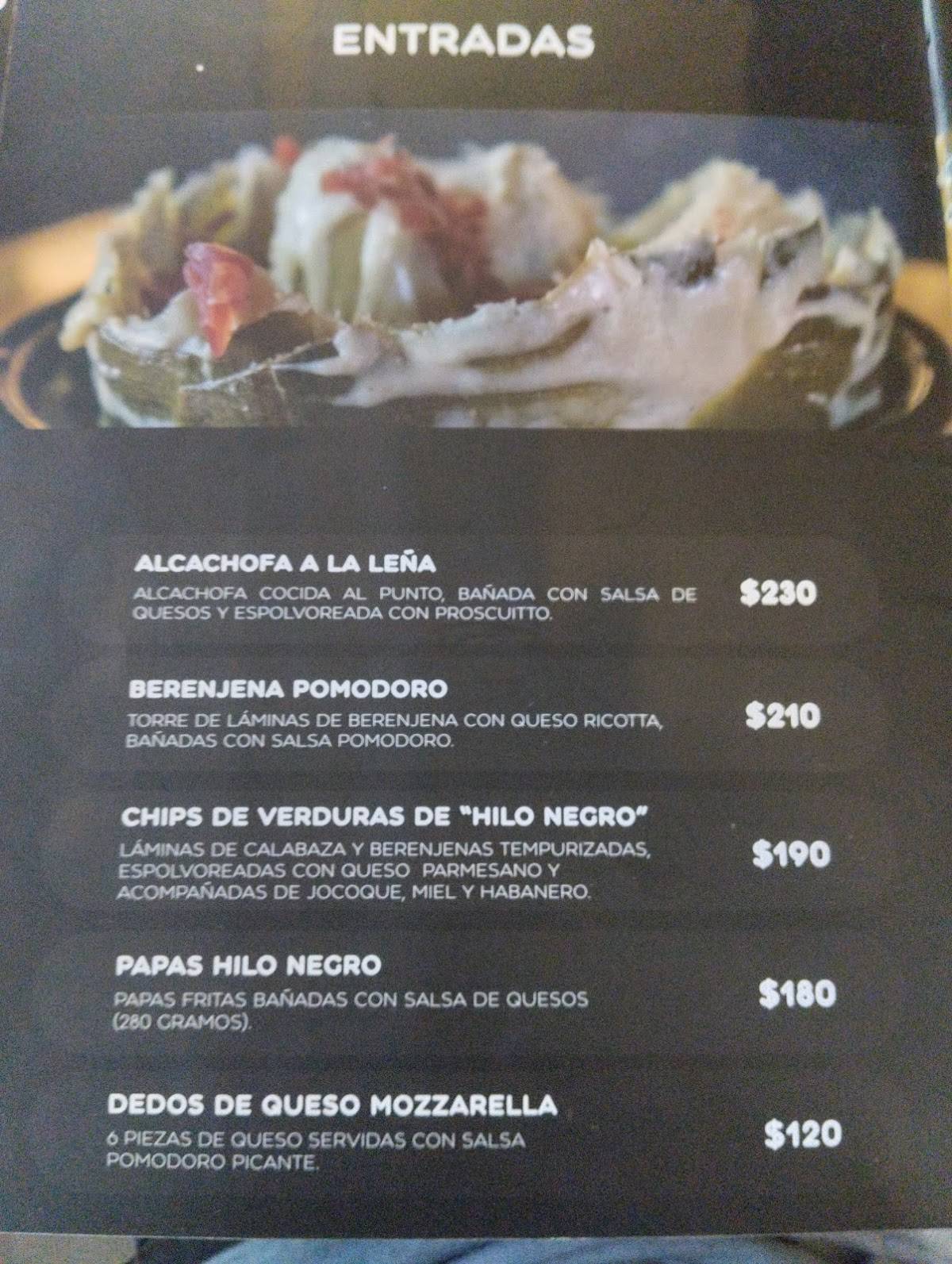 Carta del restaurante Hilo Negro Tlalpan, Mexico
