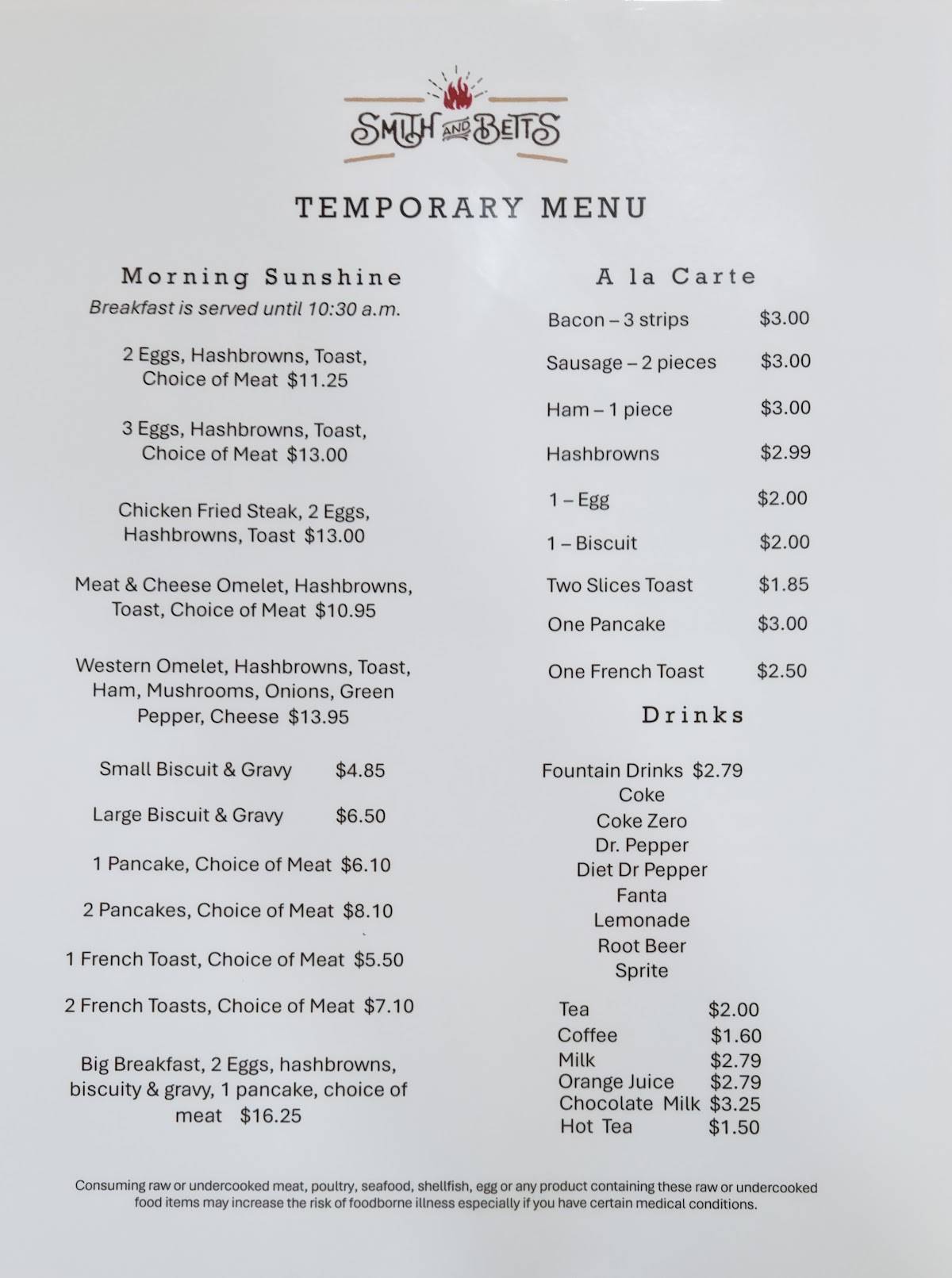 Menu at Hiwasse Diner restaurant, Hiwasse, AR-72