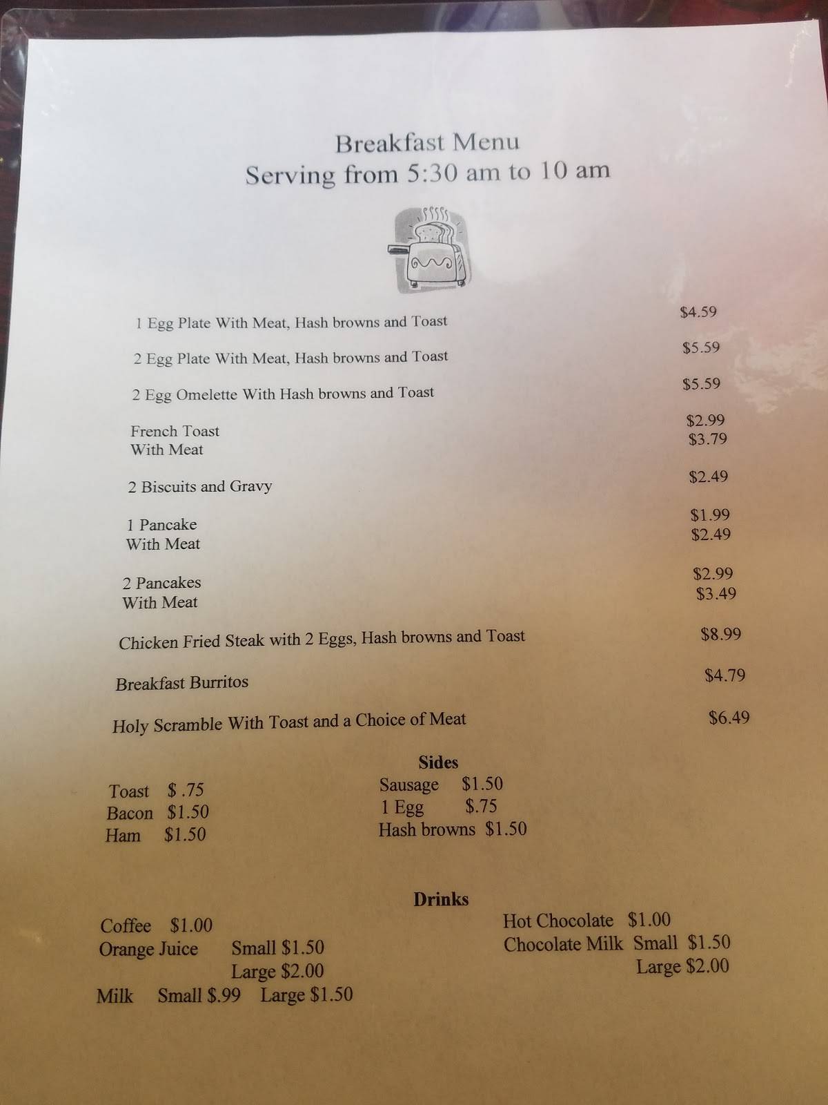 Menu at Holy Smoke BBQ, Deli n American Food, Borger