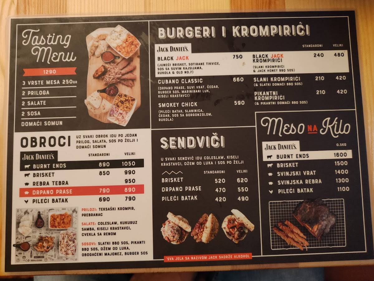 Menu at Holy Smokes - Texas Bar-B-Q, Belgrade, Cetinjska 15