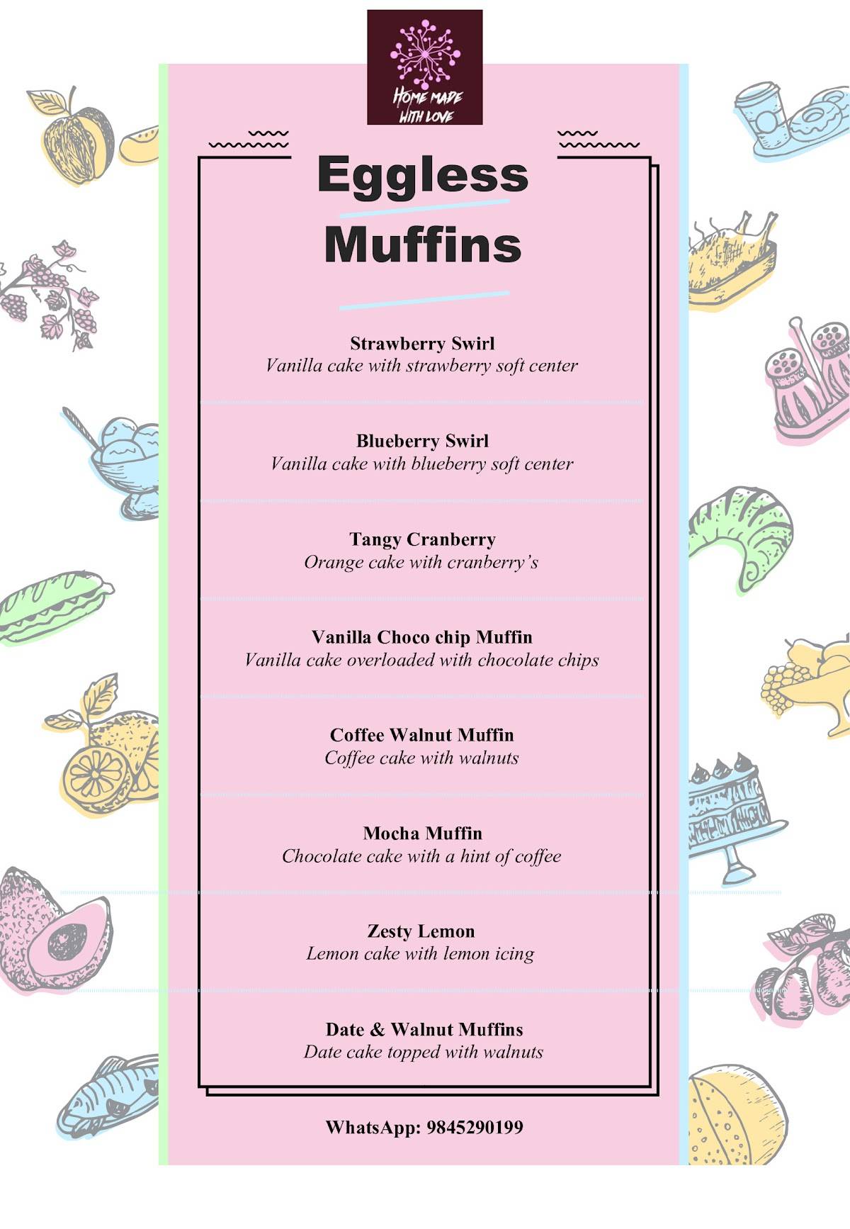 Menu at Homemade With Love, Bengaluru