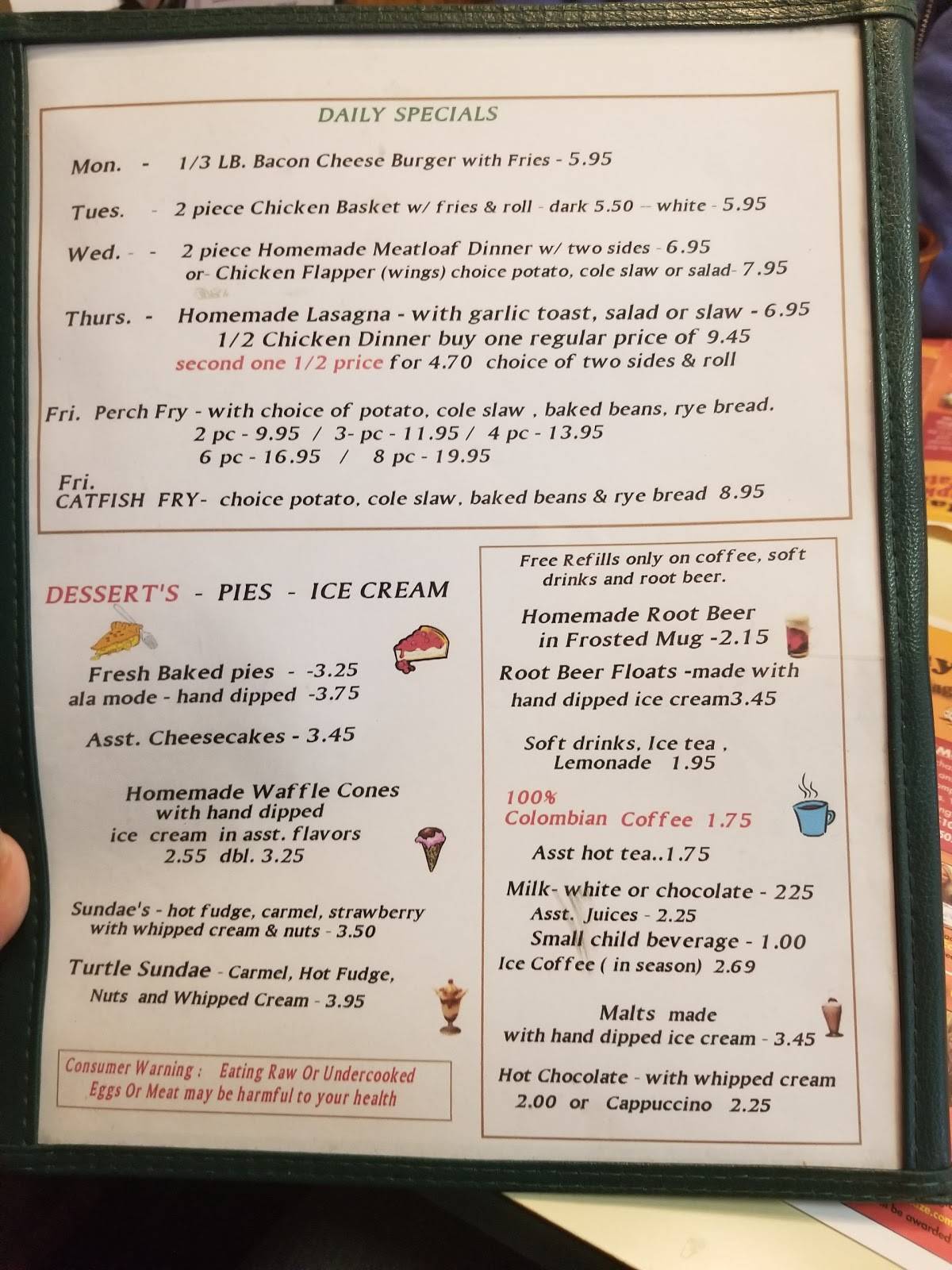 Menu at Hometown Family Restaurant, Marinette