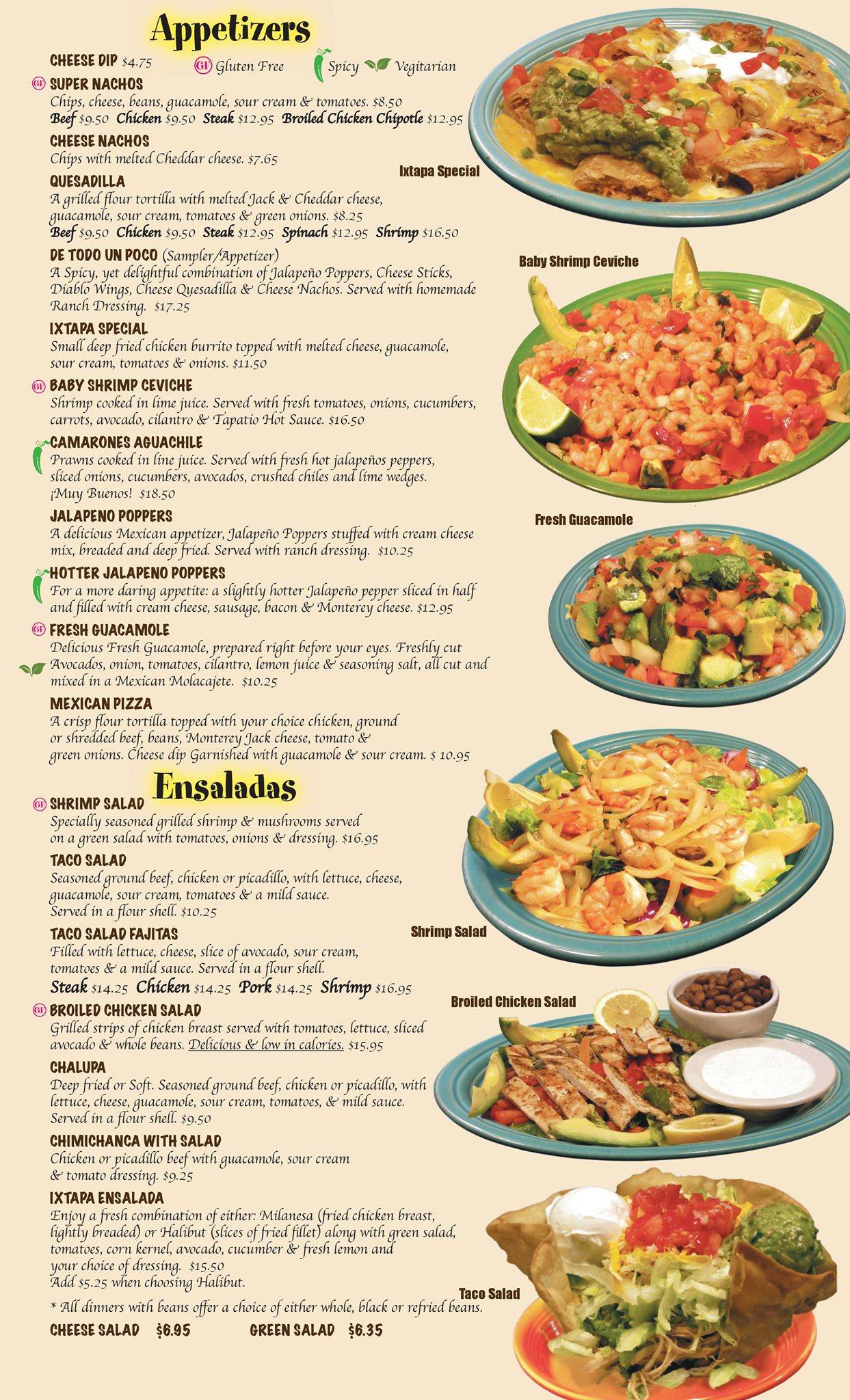Menu at Ixtapa Mexican Restaurant, Hood River