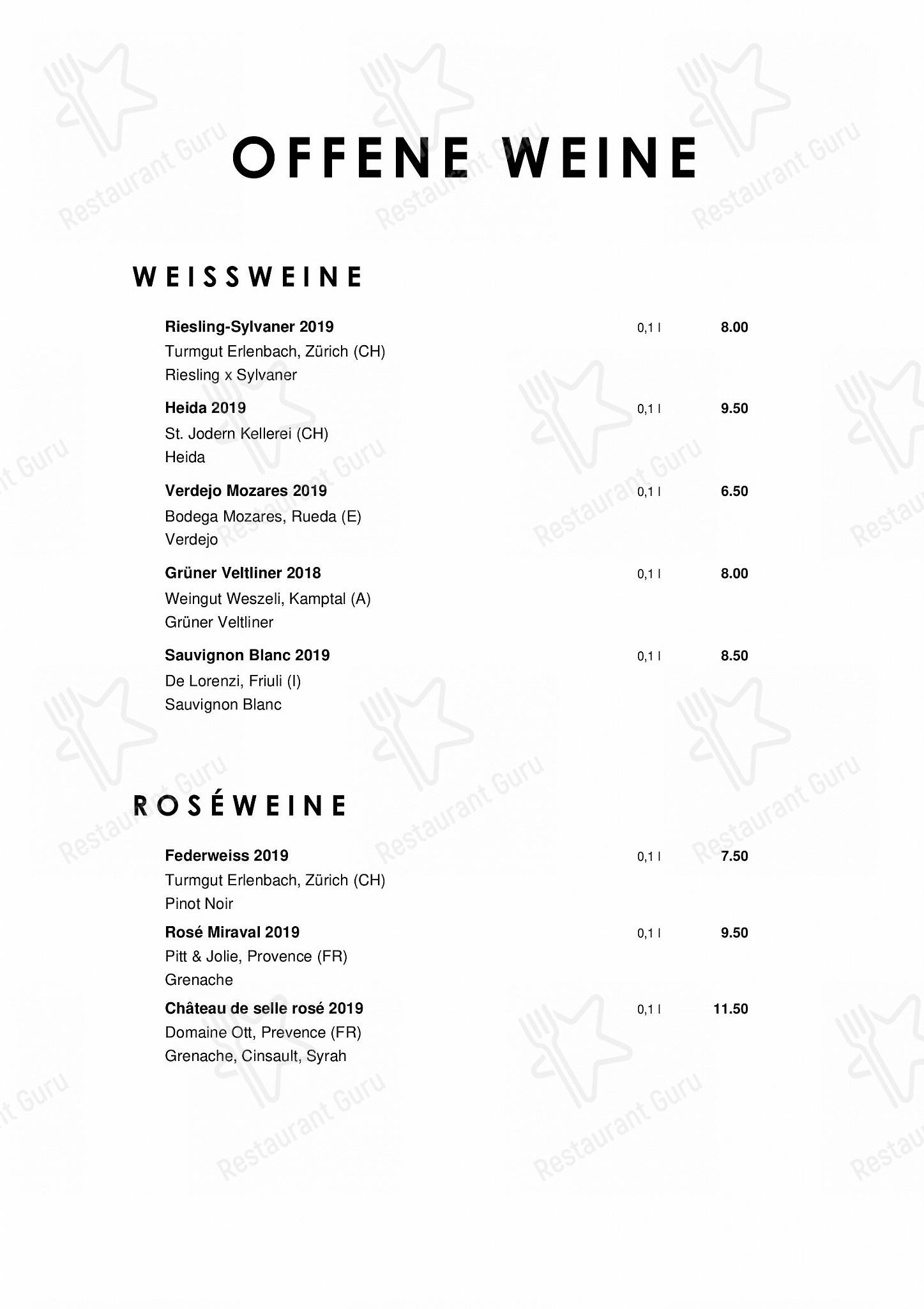 Speisekarte von Seerestaurant L'O Horgen, Horgen, Bahnhofstrasse 29