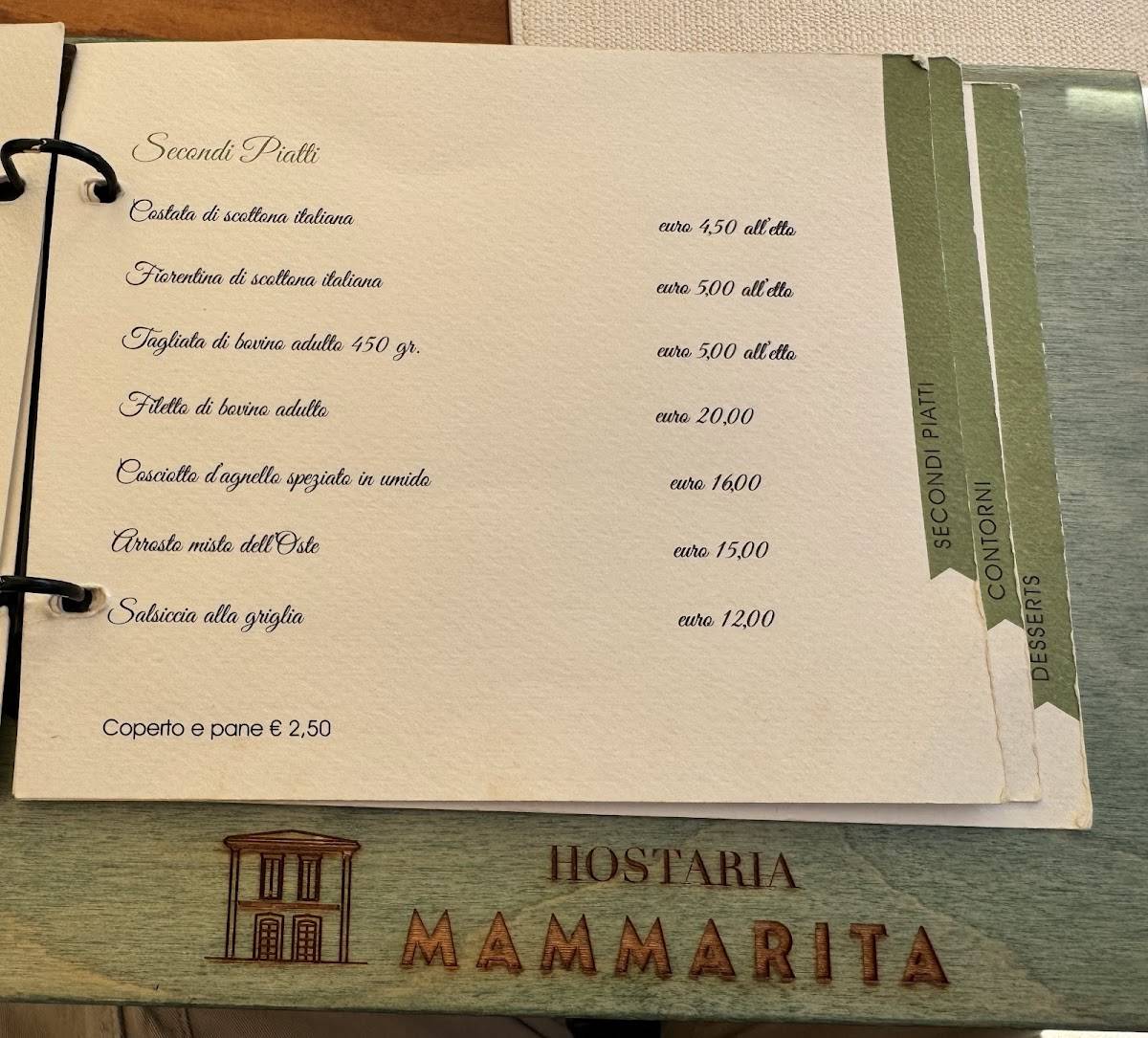 Menu da Hostaria MAMMARITA ristorante, Campomarino