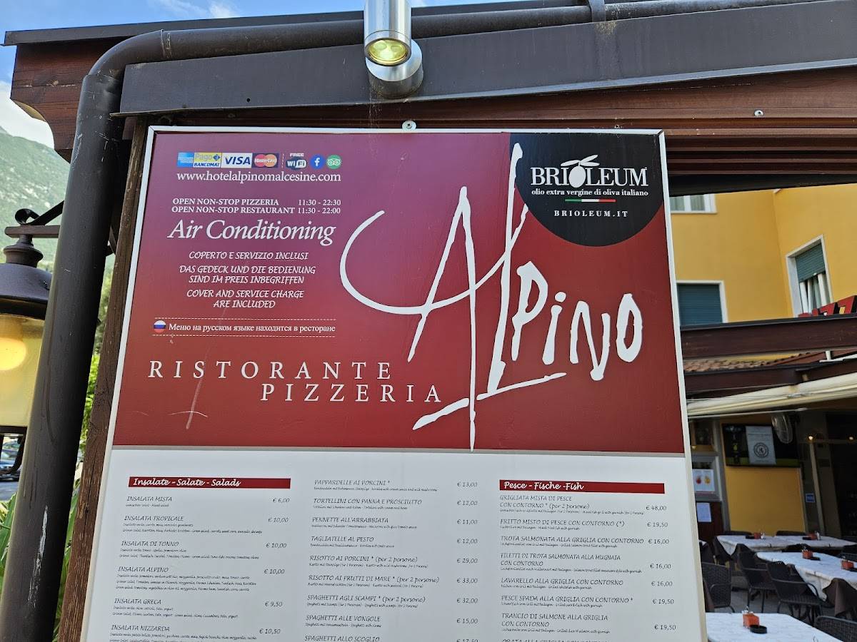 Speisekarte von Hotel Alpino restaurant, Malcesine