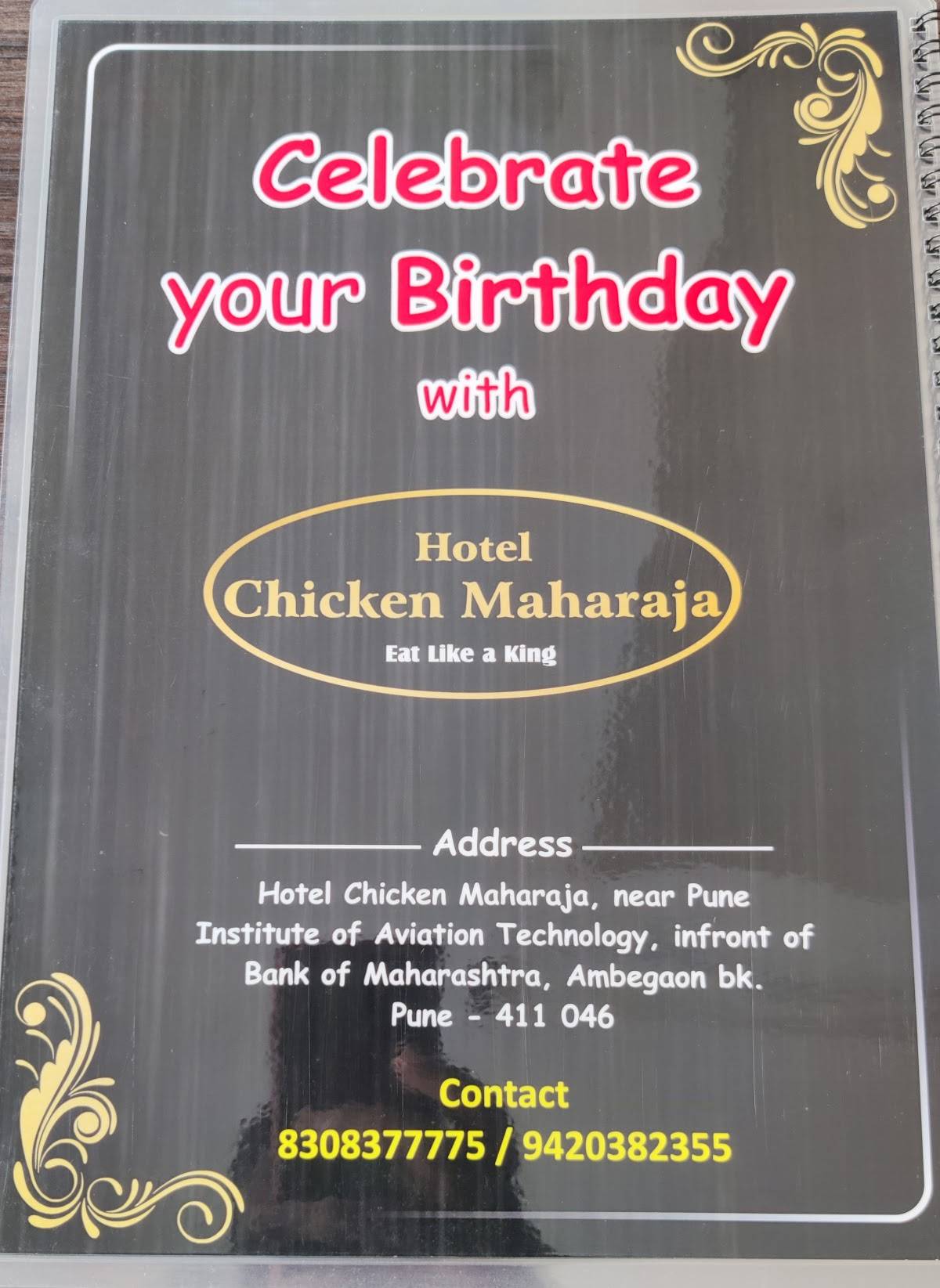 Menu at Hotel Chicken Maharaja, Pune, infront of "Pune Institute of ...