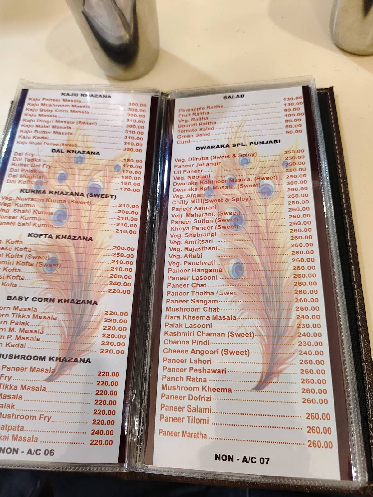 Menu at Hotel Dwarka, Mumbai, near