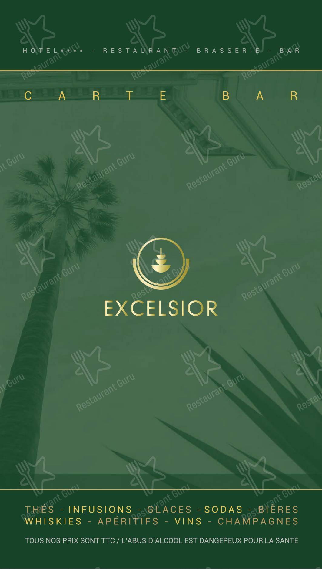 Menu au Restaurant Excelsior, Saint-Raphaël