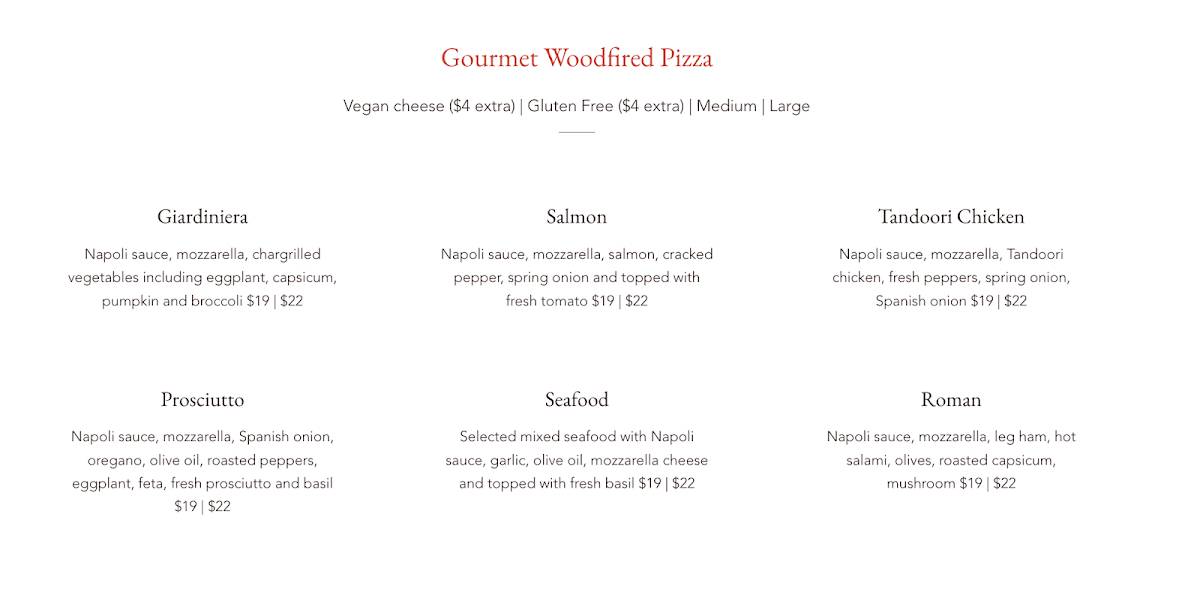 Menu at House of Salad pizzeria, Eltham