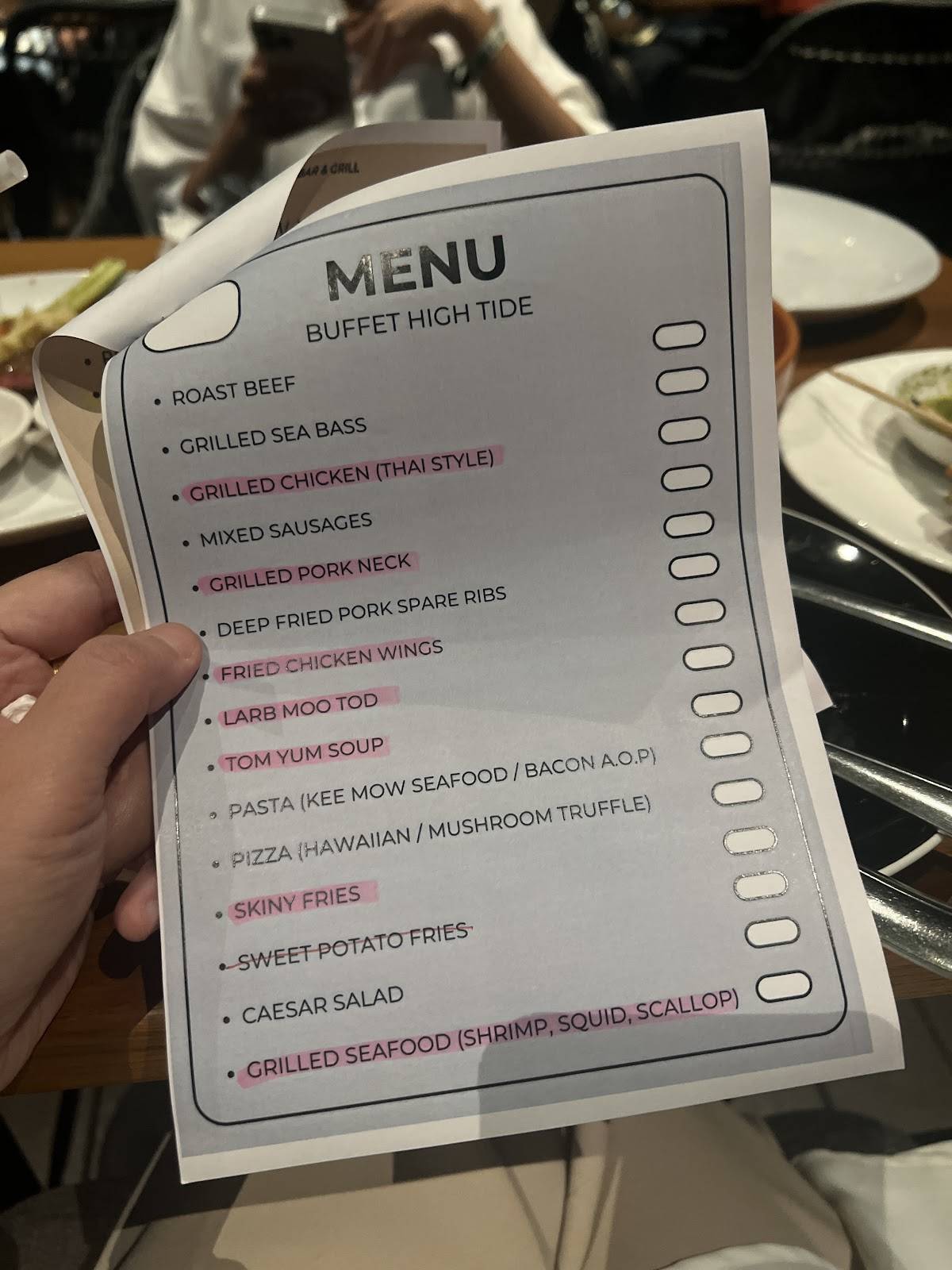 Carta de Howler Bar & Grill, Bangkok
