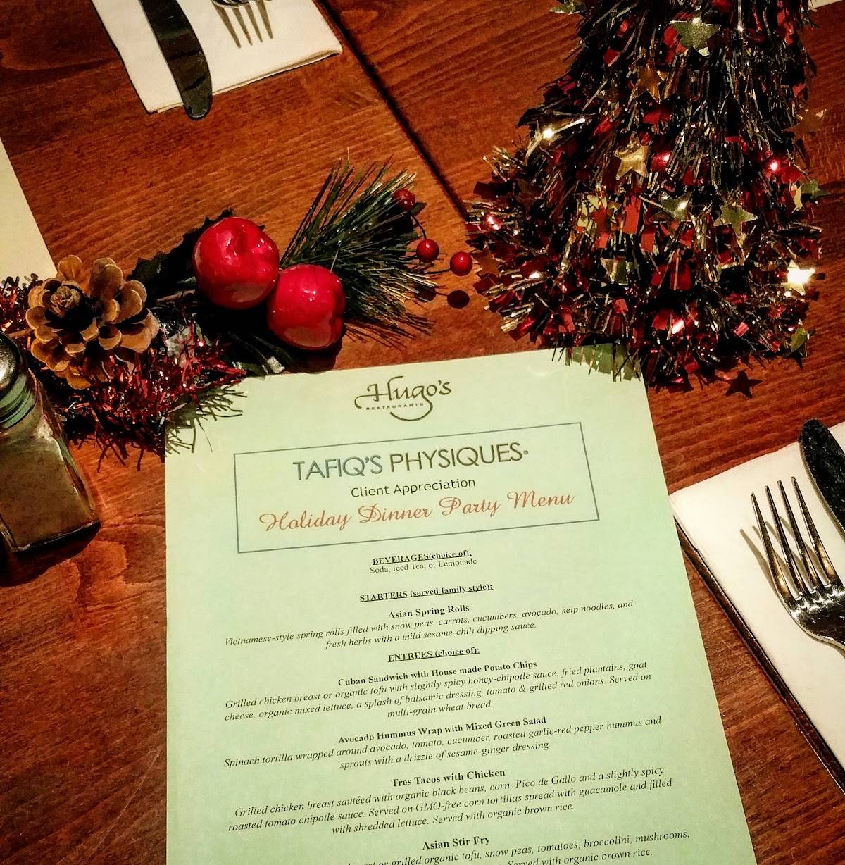 Menu at Hugo's Restaurant, West Hollywood