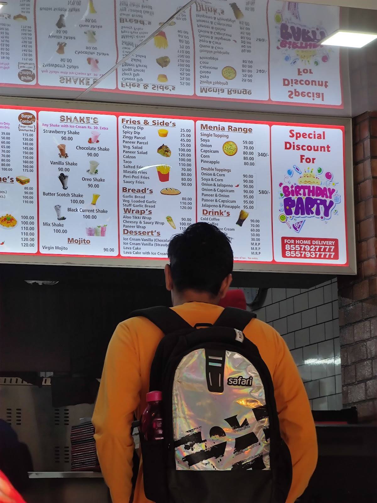 Menu at Hungry Point, Nahan