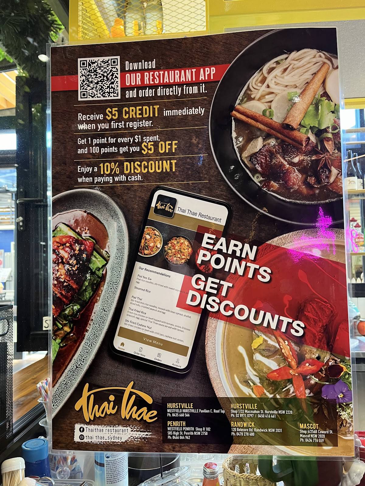 Menu at Thaithae Hurstville rooftop Westfield restaurant, Hurstville