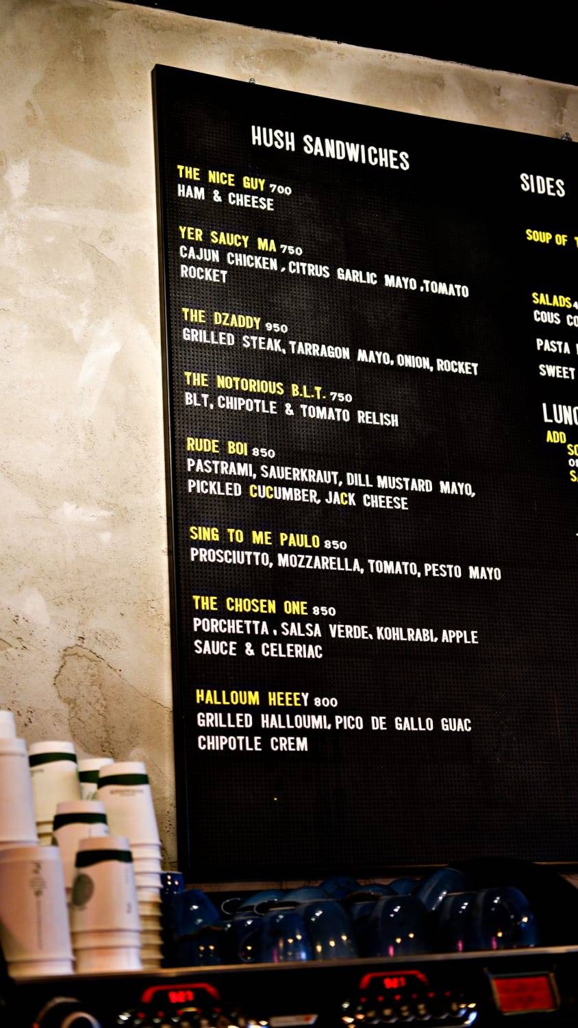 Menu at Hush Restaurant Rathmines, Dublin