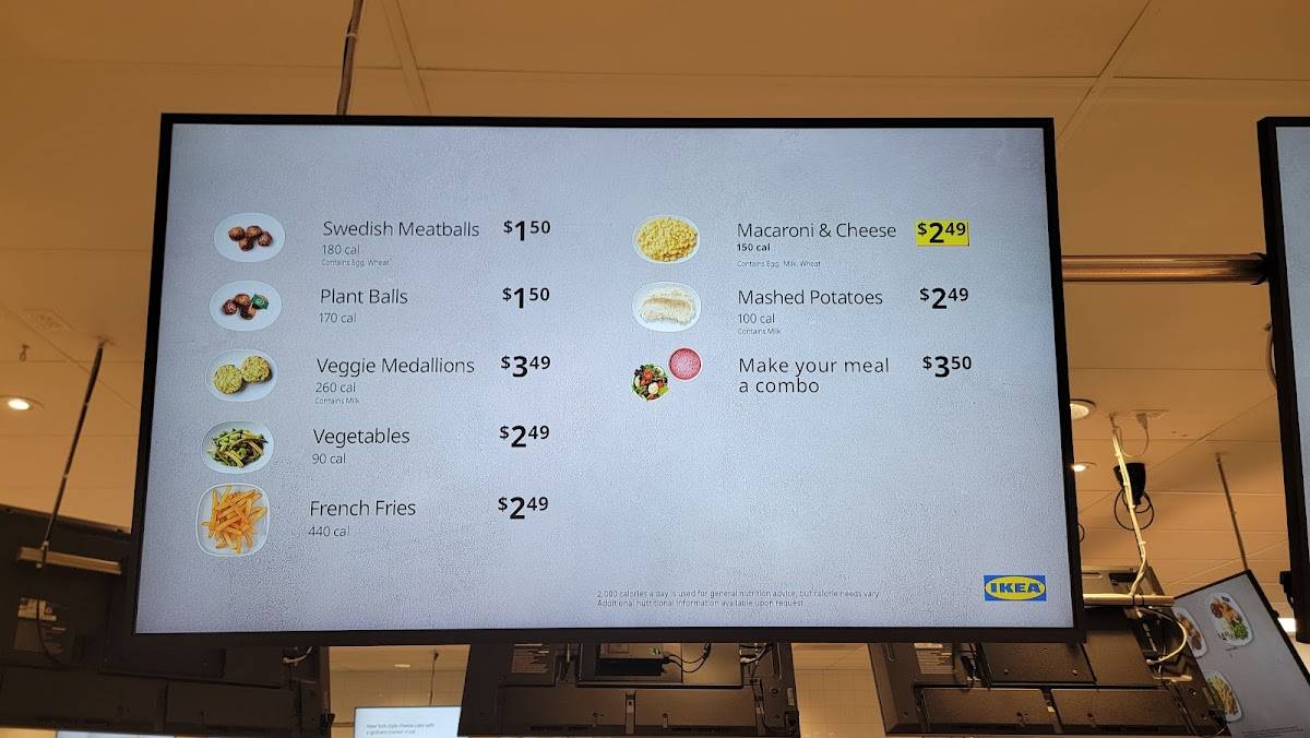 Menu at IKEA Restaurant, Burbank, 600 S Ikea Way