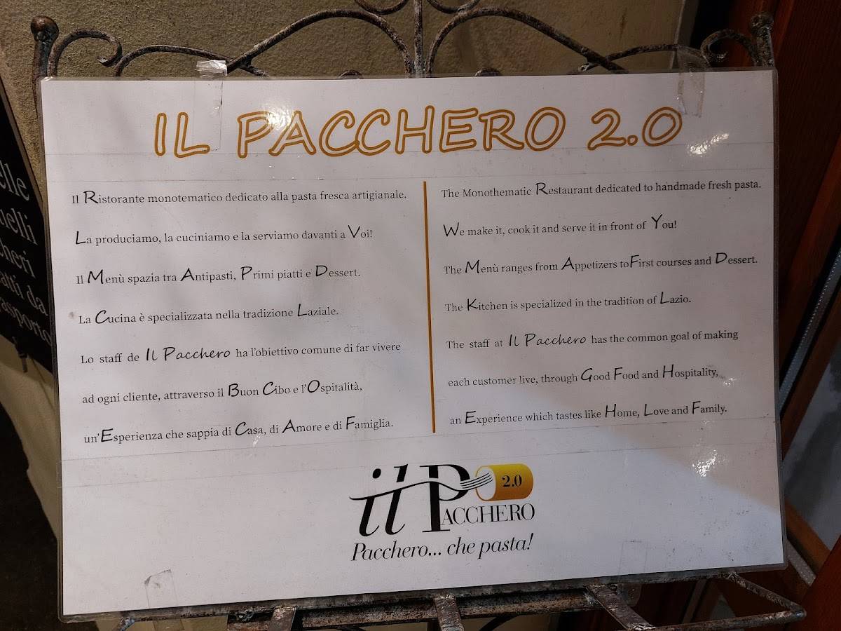 Menu at IL Pacchero 2.0 restaurant, Como