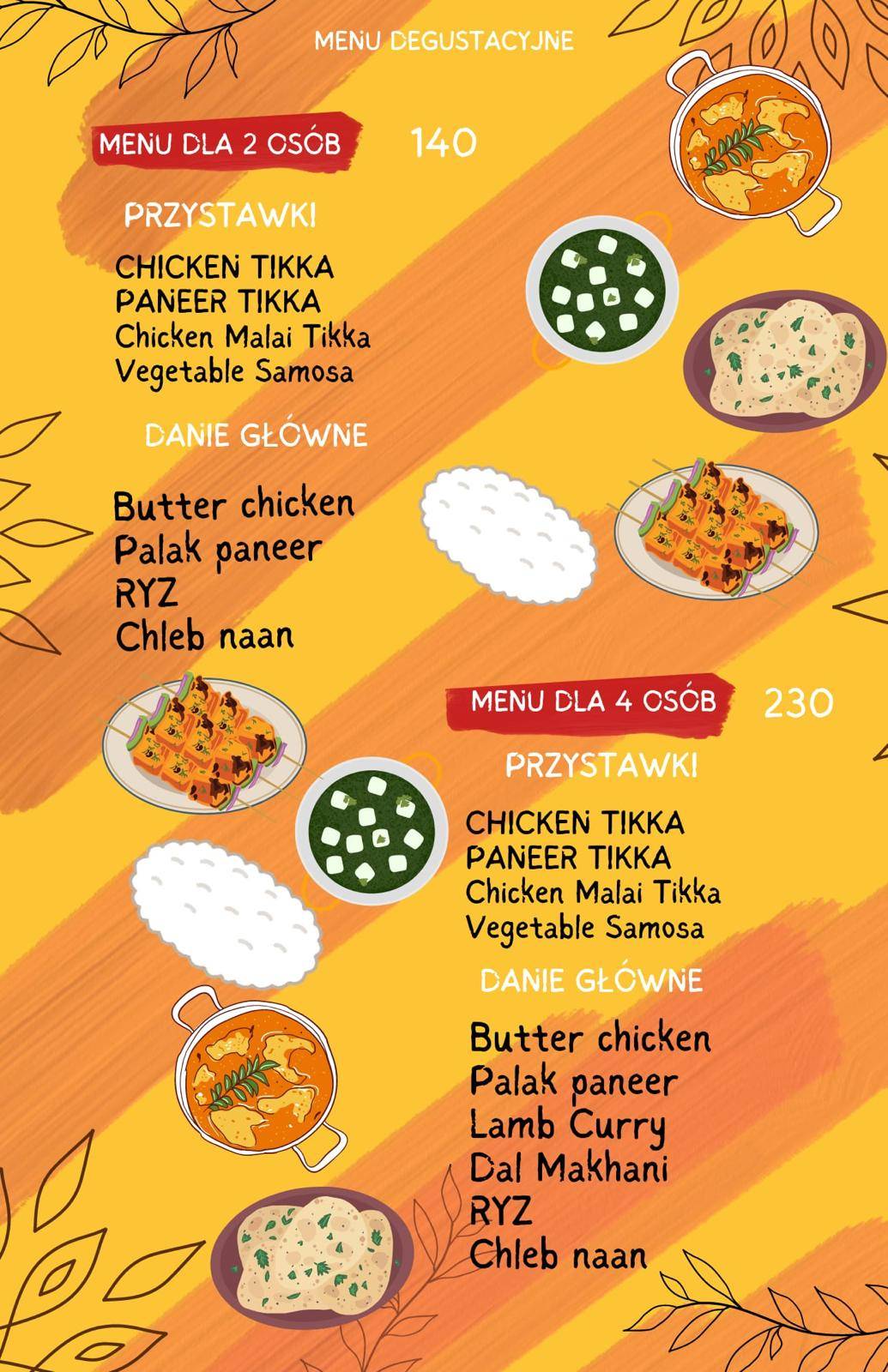 Menu at INDIAN SPICE CRAFT Restaurant- Indian and Thai cuisine, Warsaw