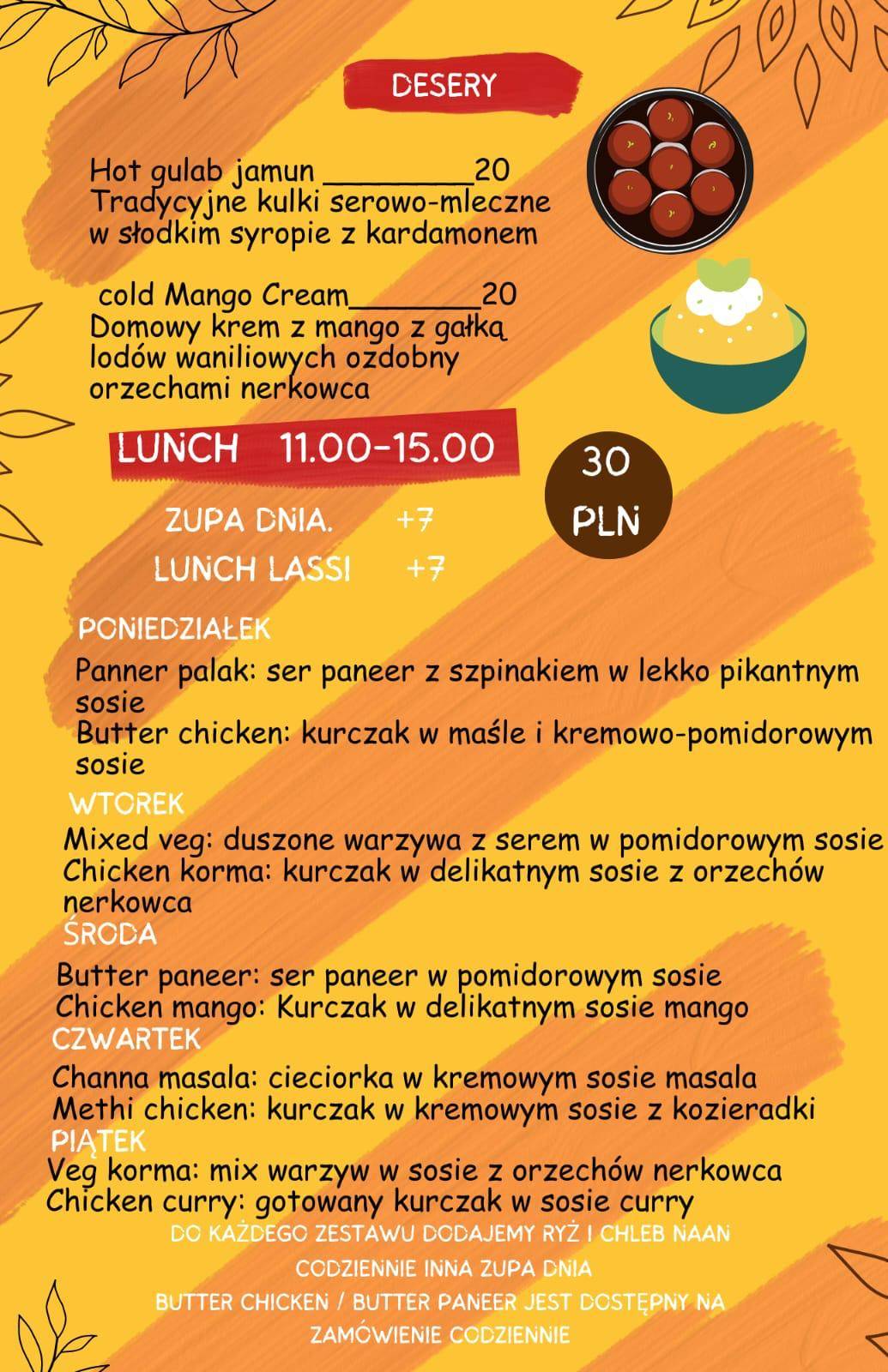Menu at INDIAN SPICE CRAFT Restaurant- Indian and Thai cuisine, Warsaw