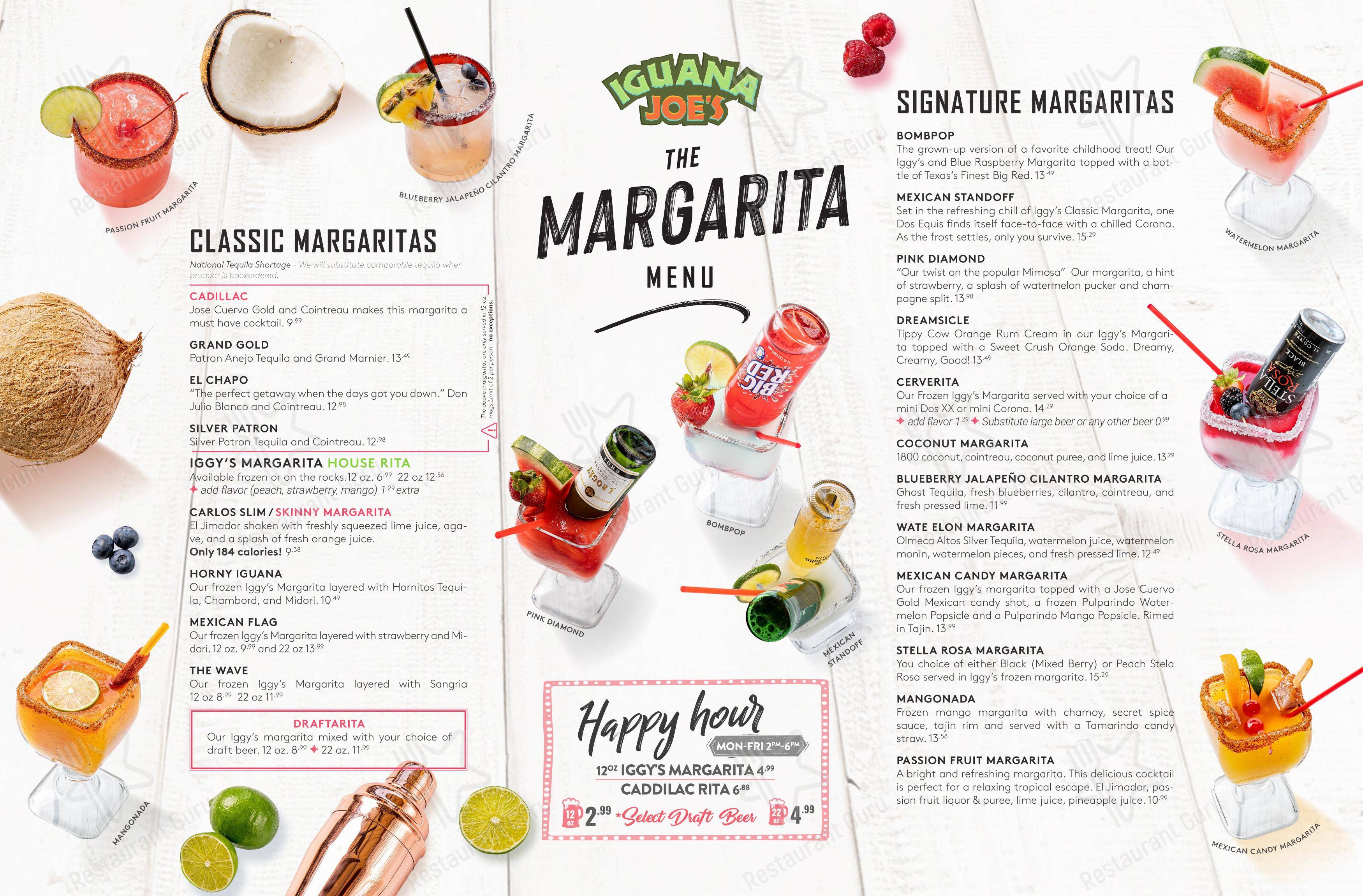 Menu at Iguana Joe's restaurant, Mont Belvieu, N Hwy 146