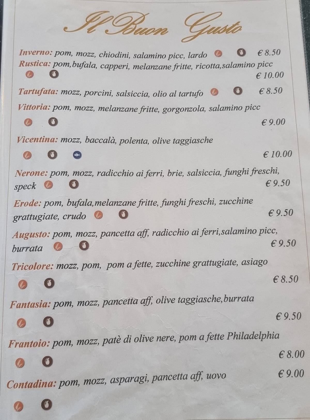 Menu da Il Buon Gusto - Ristorante Pizzeria, Arzergrande