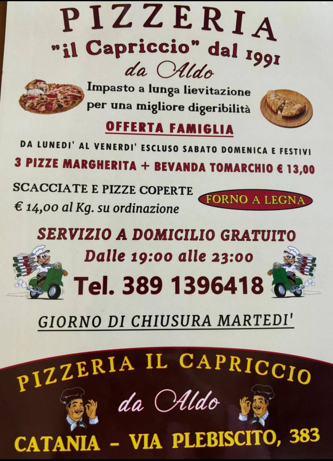 Menu da Il Capriccio ristorante, Catania