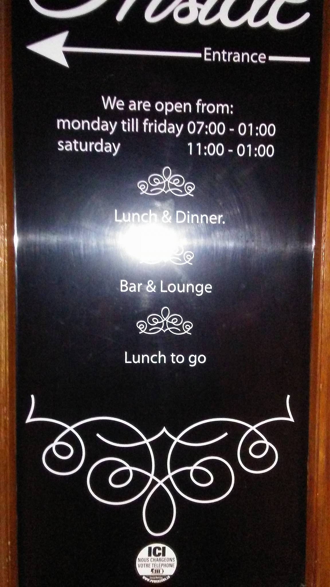 Menu at Inside restaurant, Luxembourg City