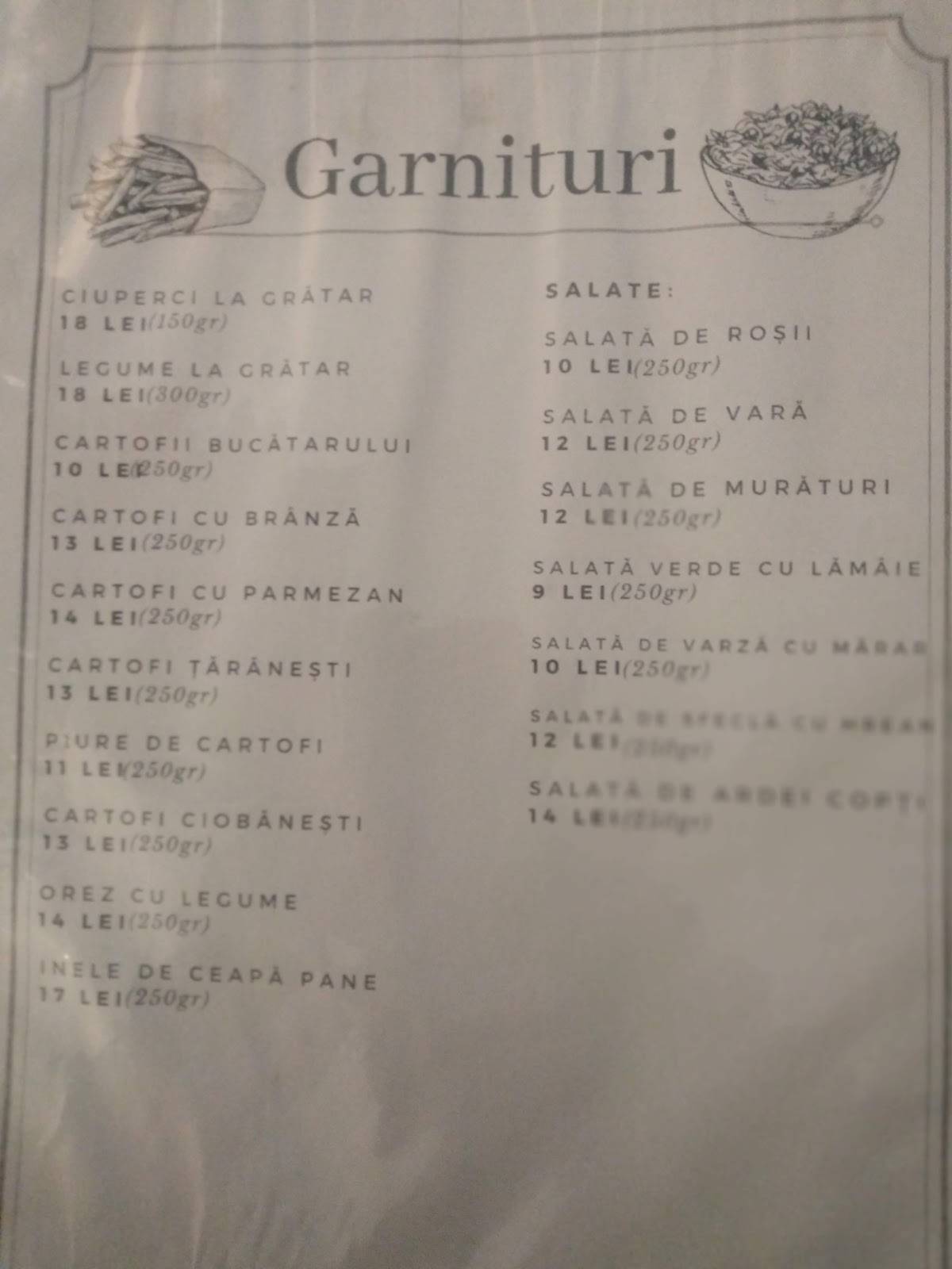 Menu at Restaurant Interbelic, Bucharest, Strada Petre Ispirescu nr. 6A