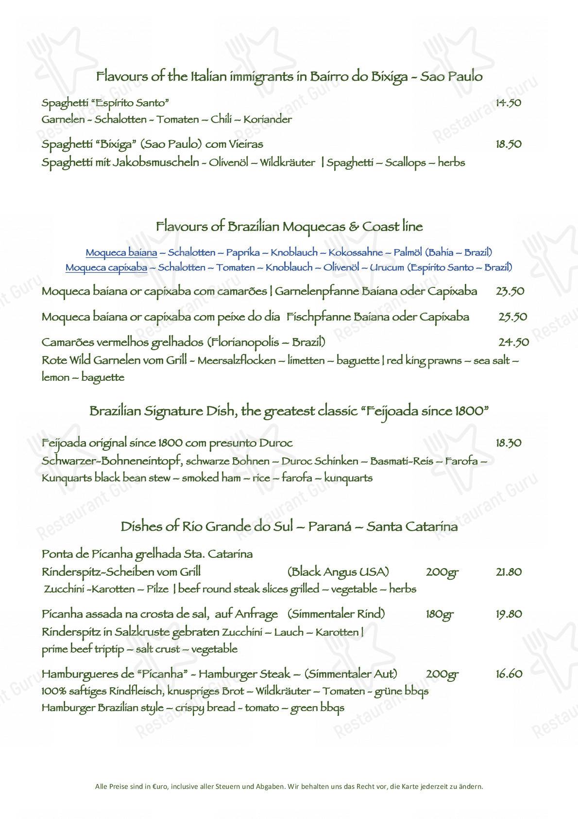 Menu au Ipanema Wien - The Brazilian Restaurant, Vienne