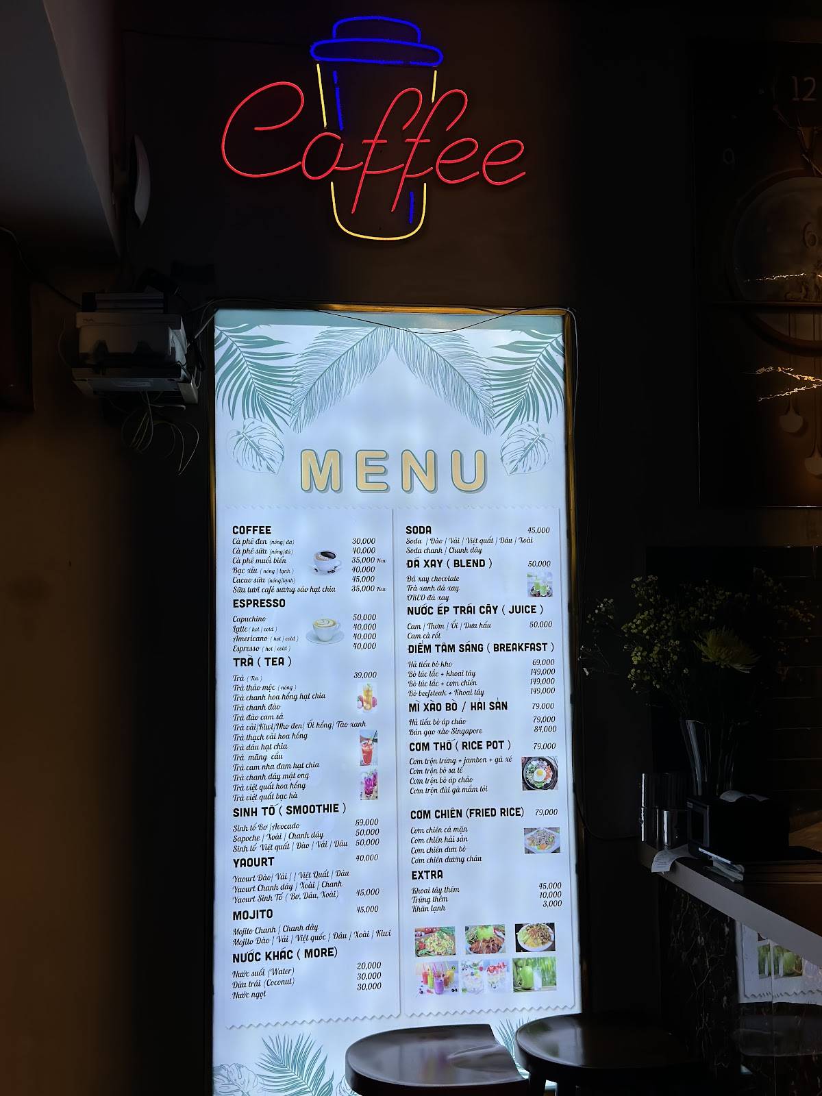Carta del café Iris Coffee, Ciudad Ho Chi Minh (Saigón), 18 Trần Cao Vân