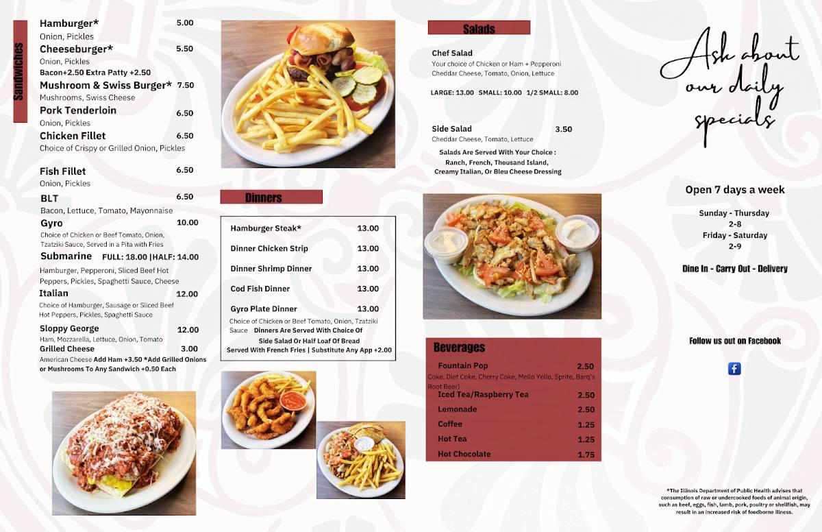 Menu at Isle of Rhodes restaurant, Morrison, 111 W Main St
