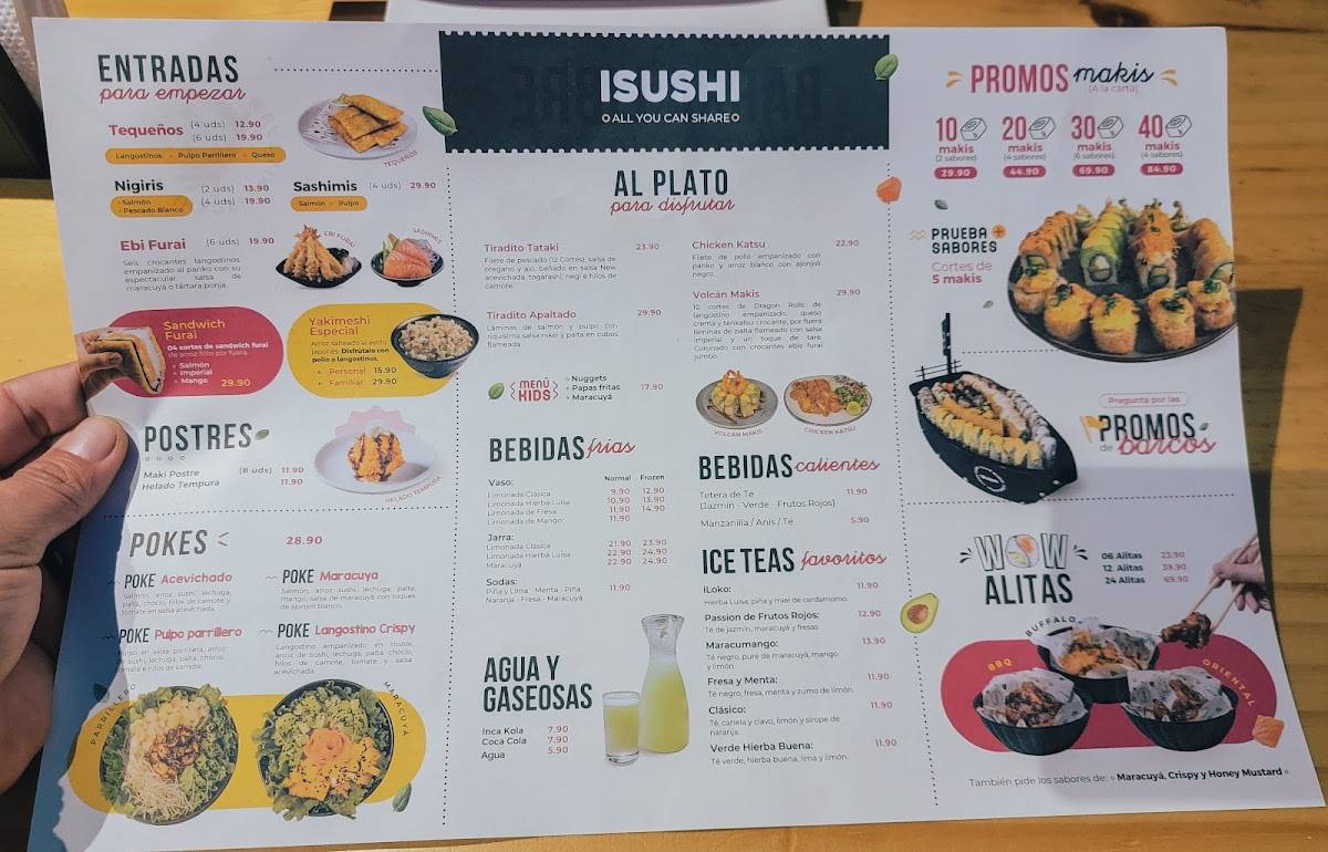Carta del restaurante Isushi, La Molina, Av. la Fontana 1345