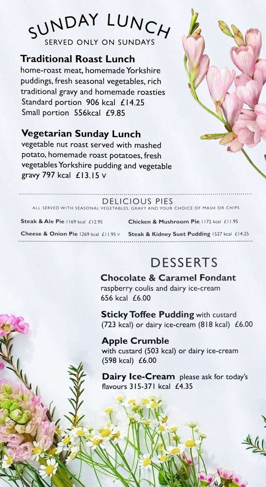 Menu at Ivanhoe Hotel, Sprotbrough pub & bar, Doncaster