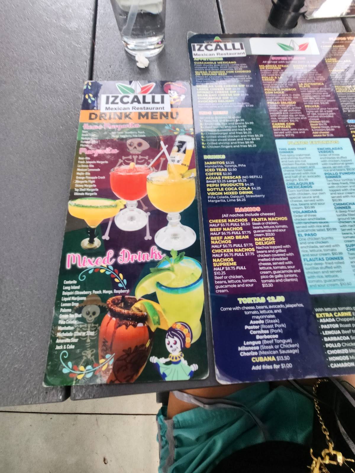 Menu at Izcalli Mexican Restaurant, Matthews
