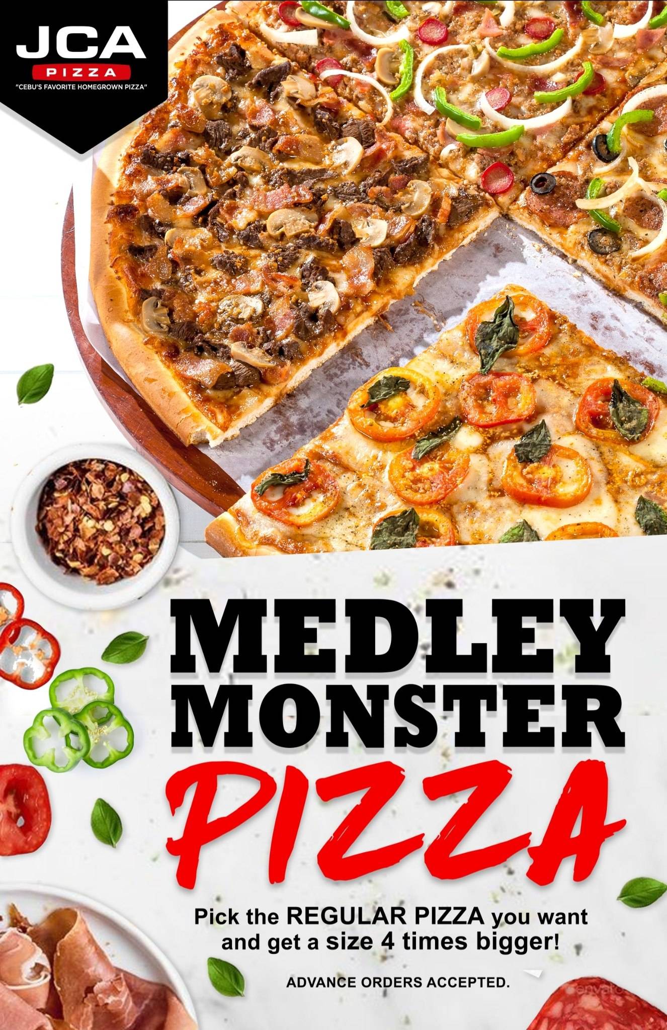 Menu at JCA Pizza restaurant, Cebu City, 935 M Salinas Dr